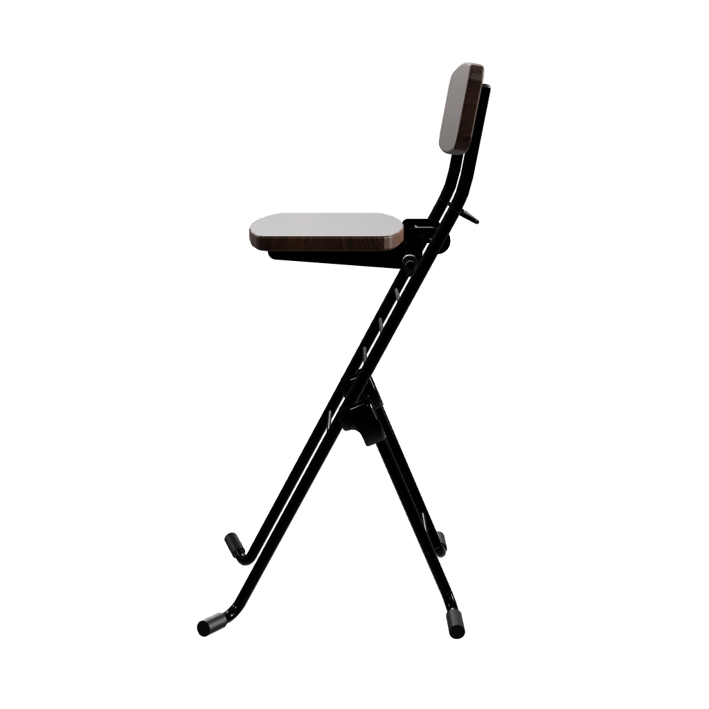 Pará – Dark Wood Seat & Back with Black Frame Folding Chair – Plateau Chair
